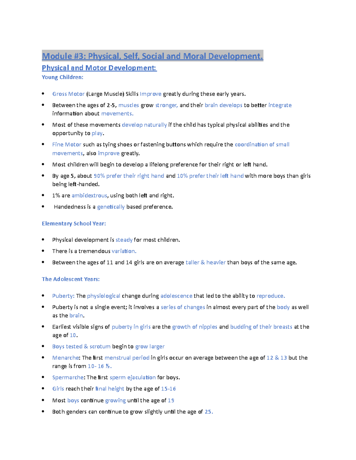 Module 3 Physical, Self, Social and Moral Development - Physical and ...