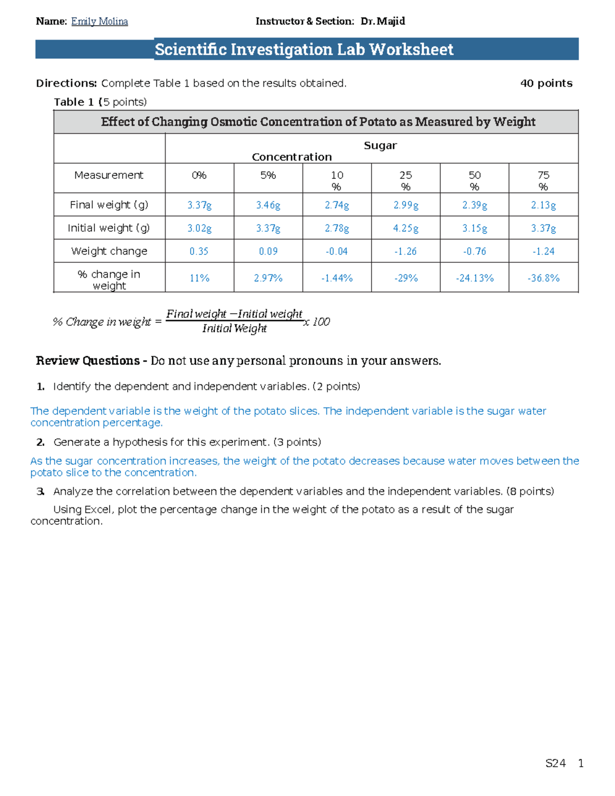 Potato Lab Papers - Scientific Investigation Lab Worksheet Directions ...