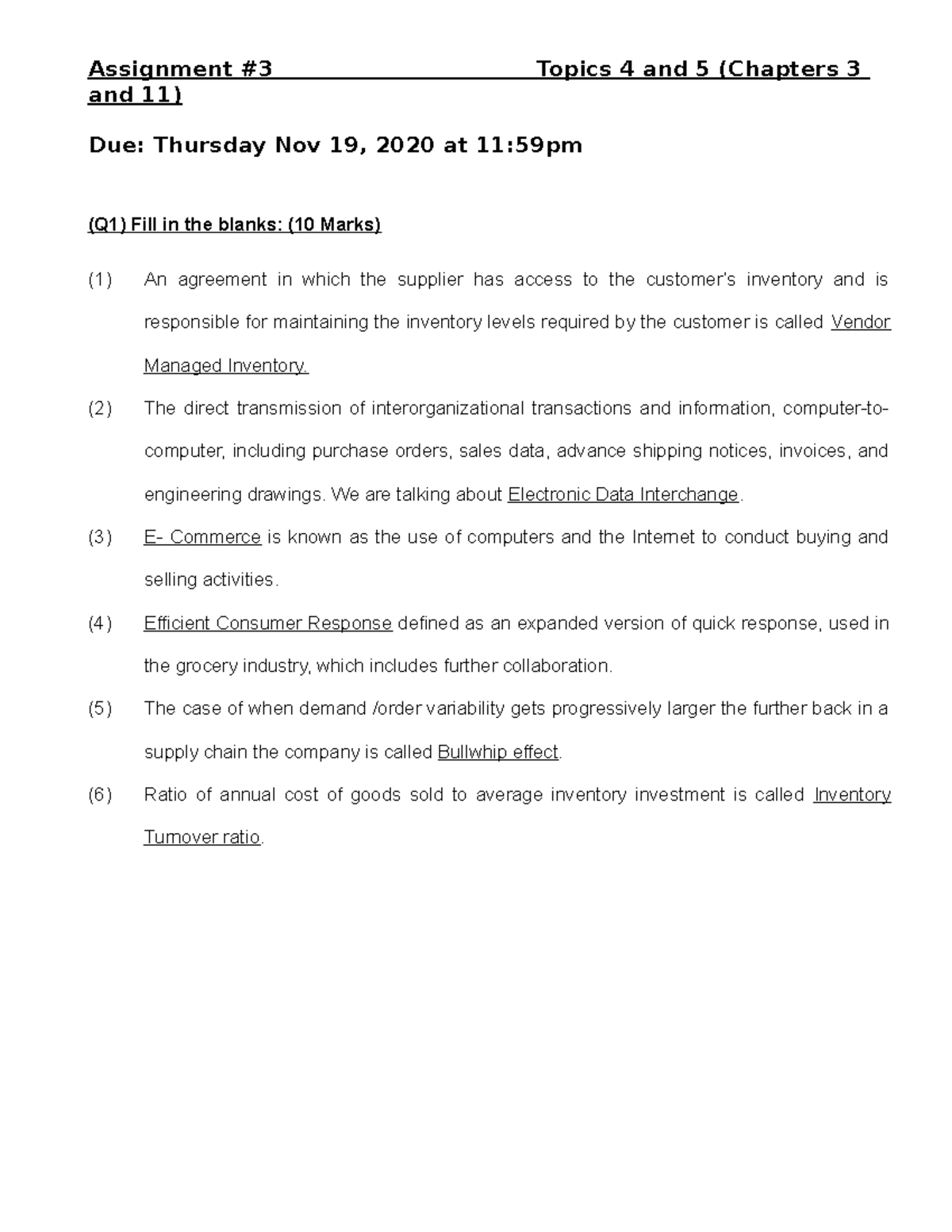 IPA#3 - Completed In-Process Assignment 3 in SCMT 1200 course in semester 1 of the first - - Studocu