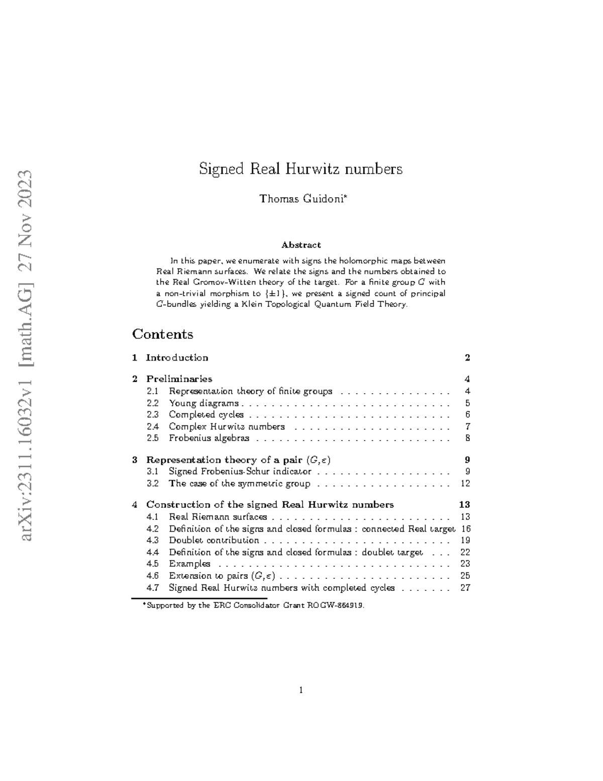 2311 - In this paper, we enumerate with signs the holomorphic maps ...
