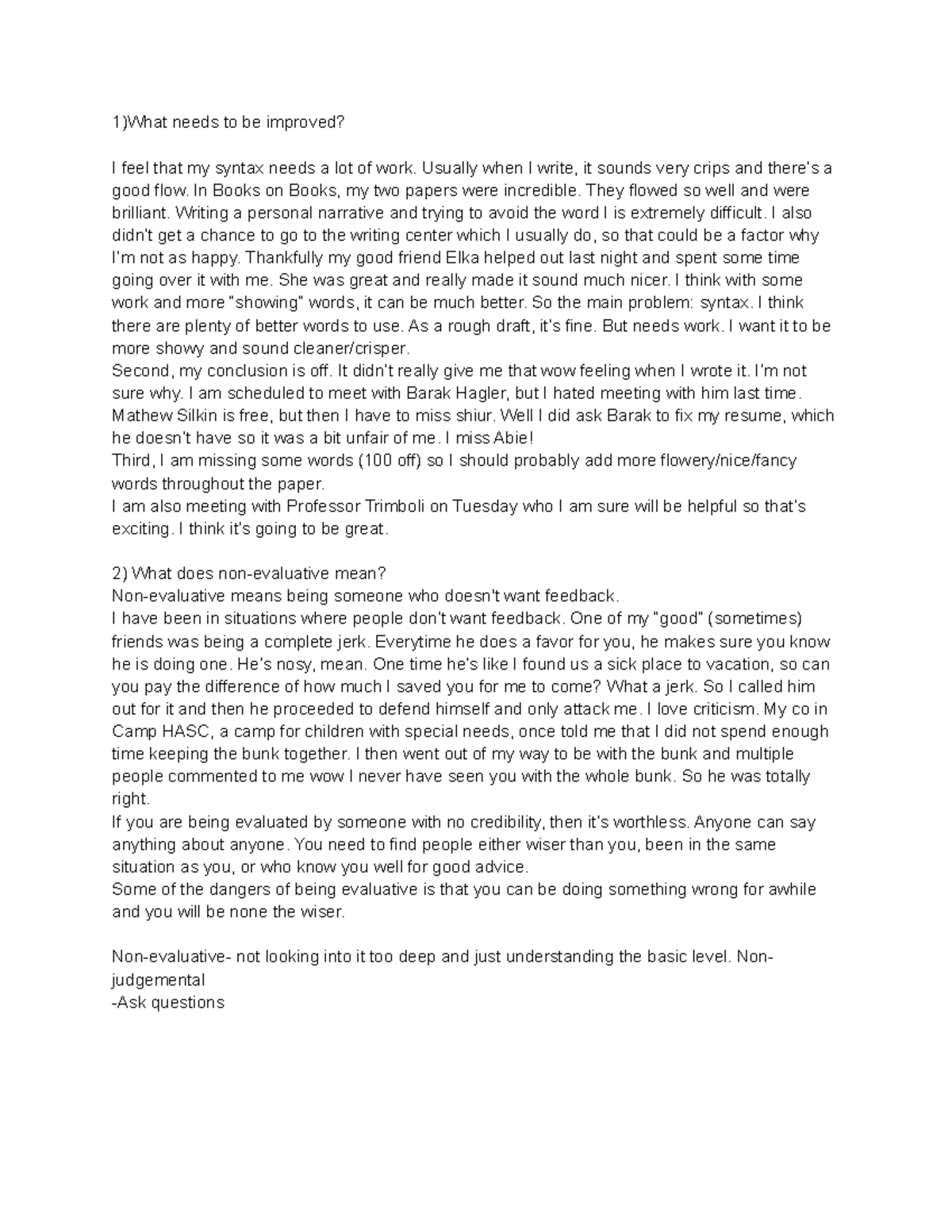 FYWR - 2 13 20 - Professor Brian Trimboli - FYWR 1001 - Studocu