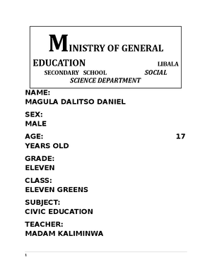 2018 Grade 9 Internal Examination TIME Table- Final - ECZ/101/1 ...