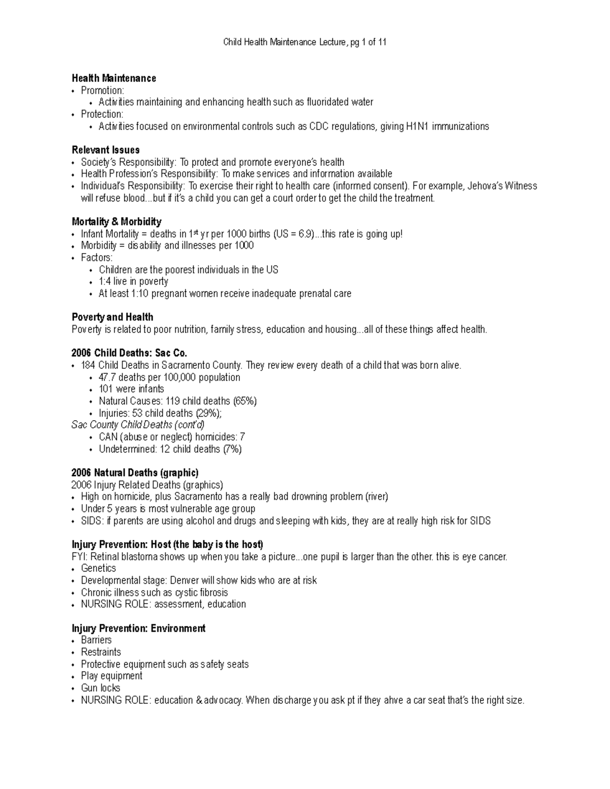 Child-health-maintenance 1 - Health Maintenance Promotion: Activities ...