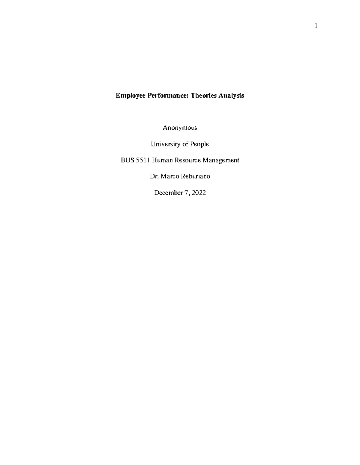 WA 4 Employee Performance Employee Performance Theories Analysis
