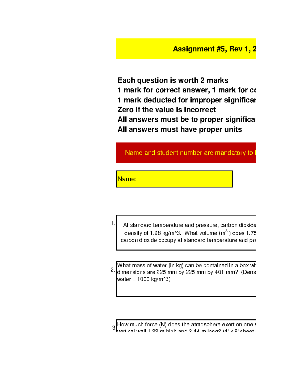 Assignment 5, 2019 rev 1 - Assignment #5, Rev 1, 2019 Each question is ...