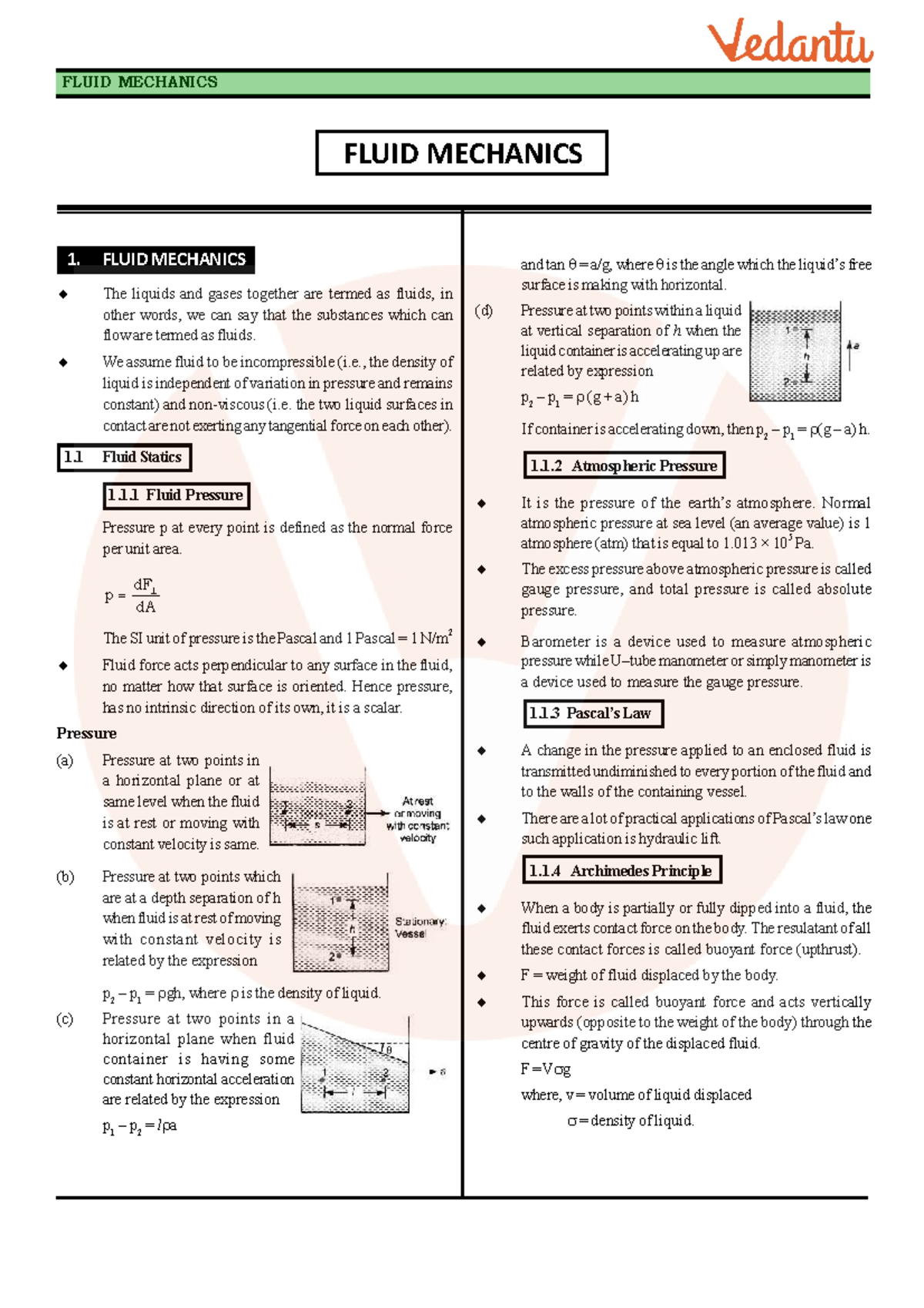 Fluid Notes-pages-deleted - 1. FLUID MECHANICS The liquids and gases ...