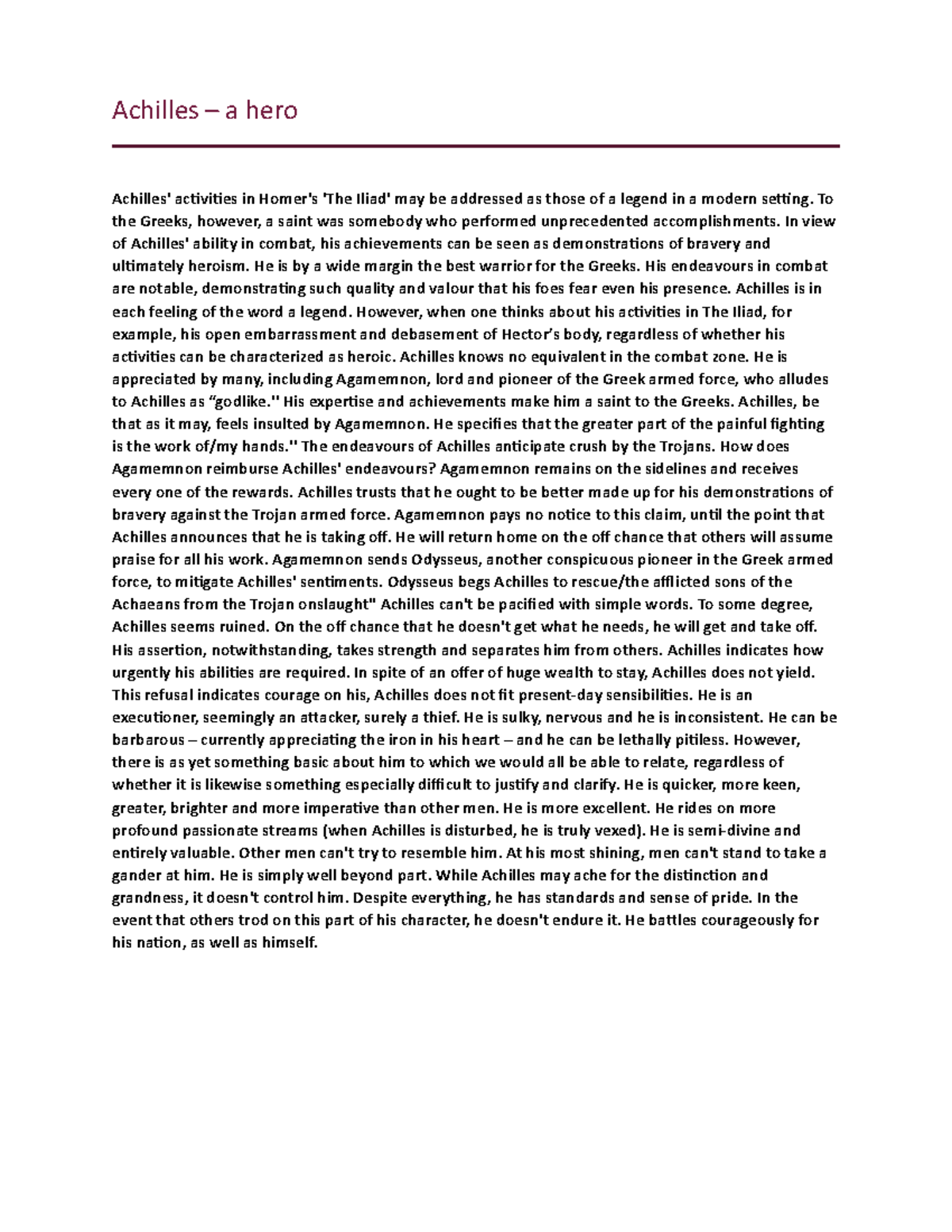 The heros - very helpful doc on this whole subject - Achilles – a hero ...