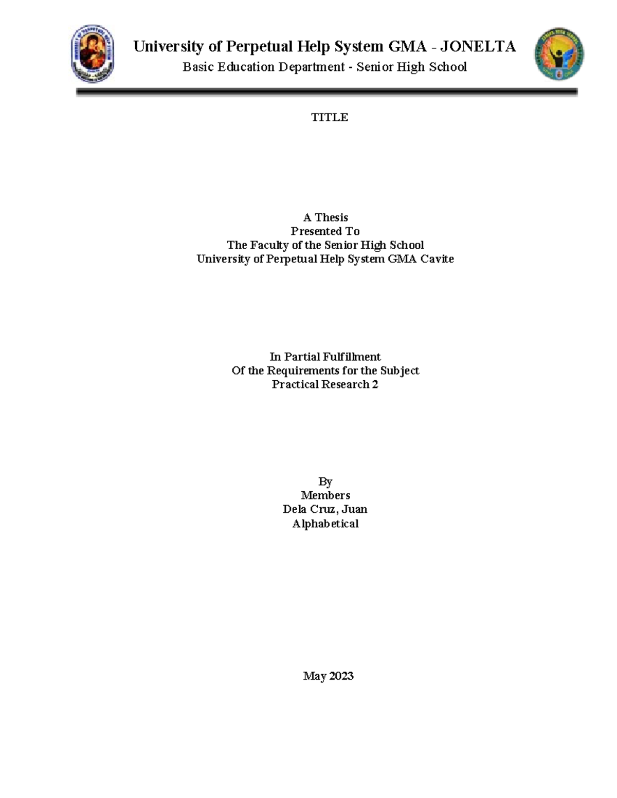 Research Complete Format Copy - Basic Education Department - Senior ...