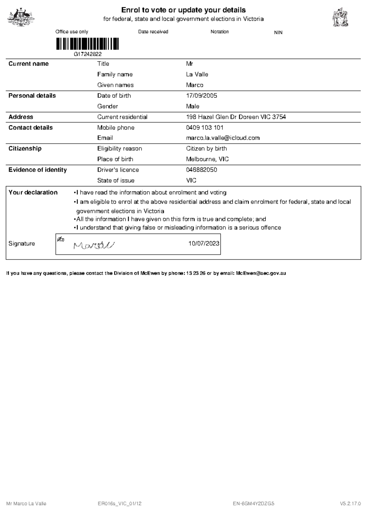 Enrolment Form - asas - If you have any questions, please contact the ...