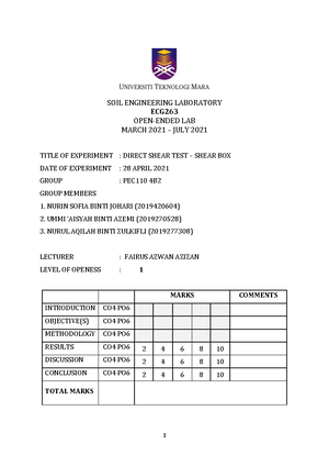 Geological Map 1 ECG253 COMPLETE LAB REPORT - UNIVERSITI TEKNOLOGI MARA ...