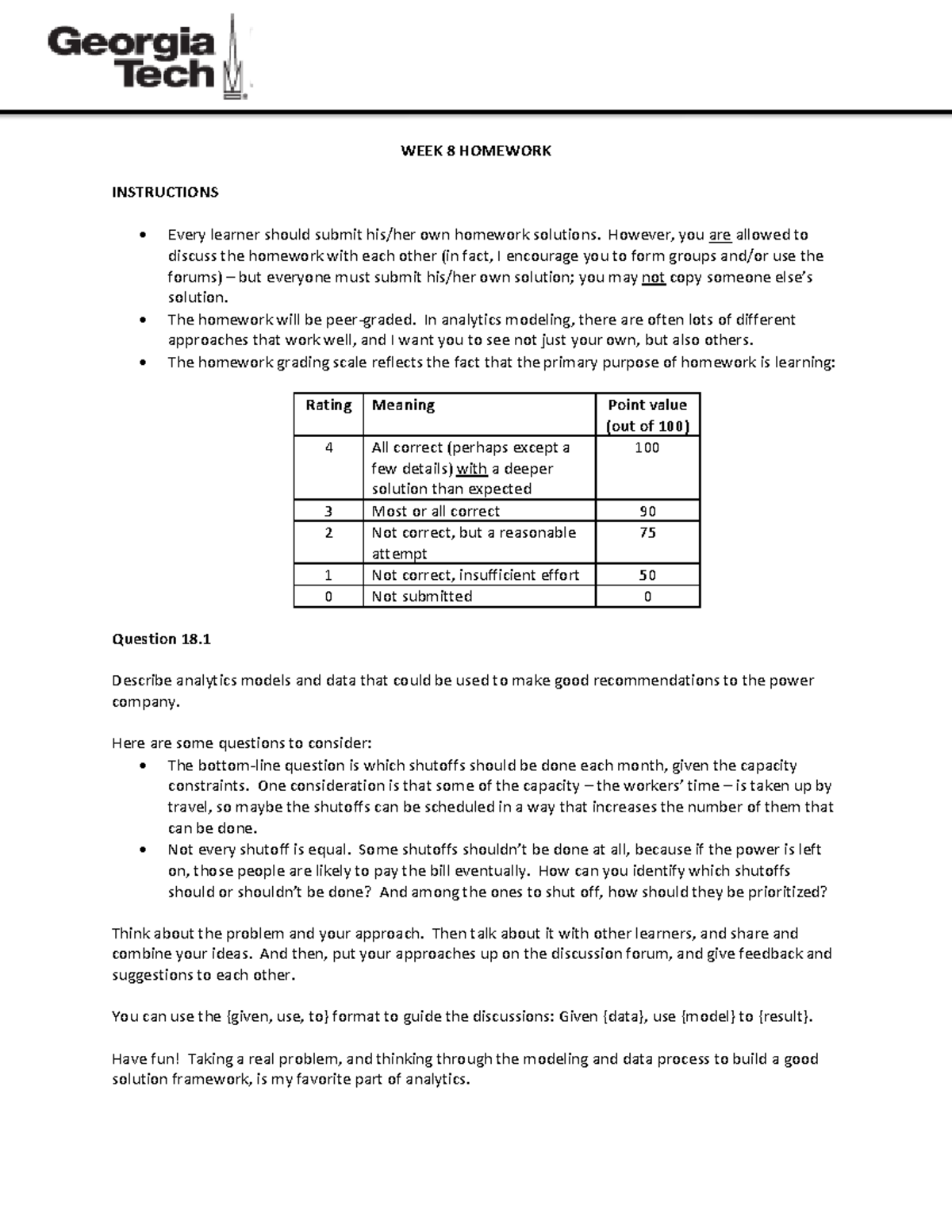 Week 8 hw-summer 2018 - Homework help - WEEK 8 HOMEWORK INSTRUCTIONS ...