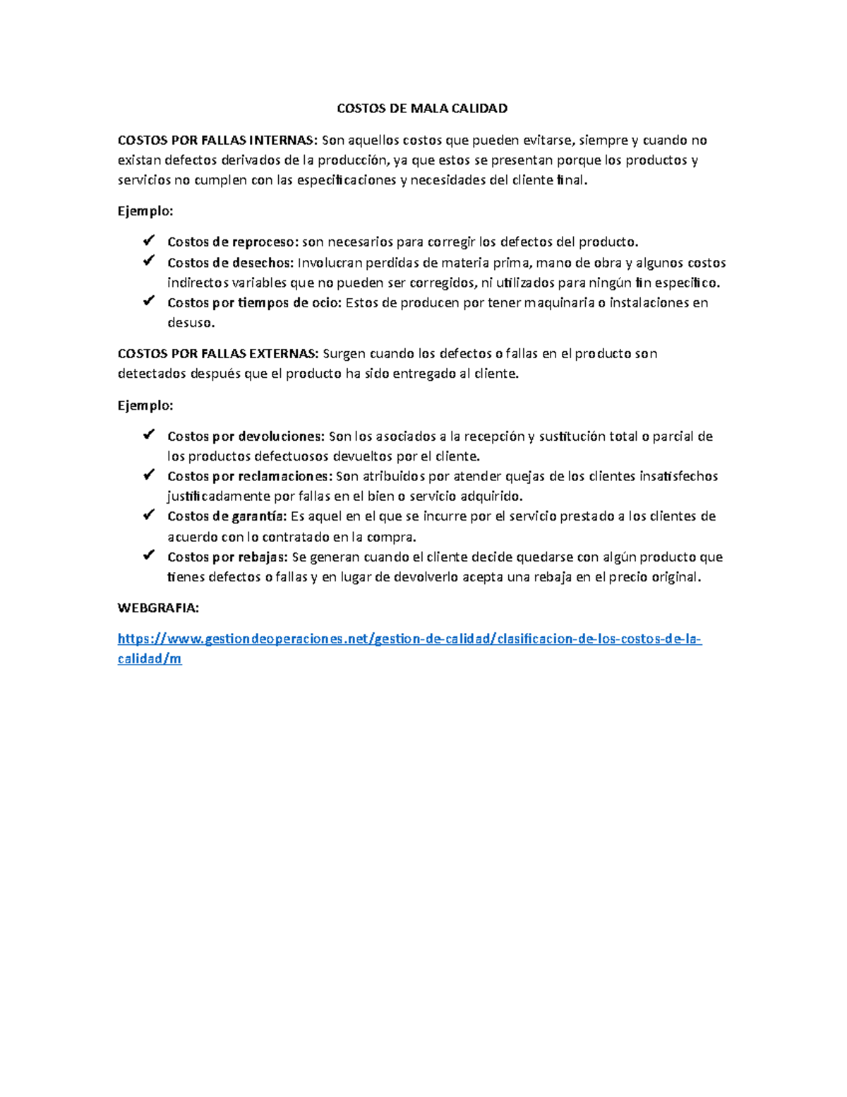 Costos DE MALA Calidad - COSTOS DE MALA CALIDAD COSTOS POR FALLAS ...