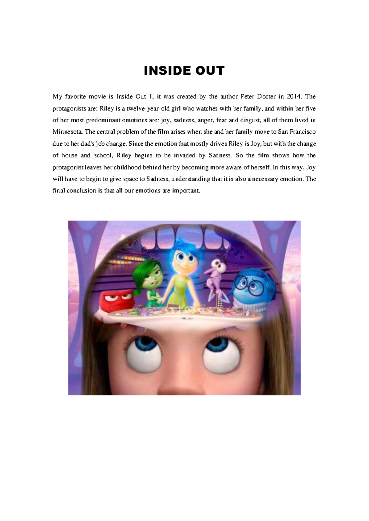 Inside OUT - FFFFFFFFFFFFFFFFFFFFFFFFFFF - INSIDE OUT My favorite movie ...