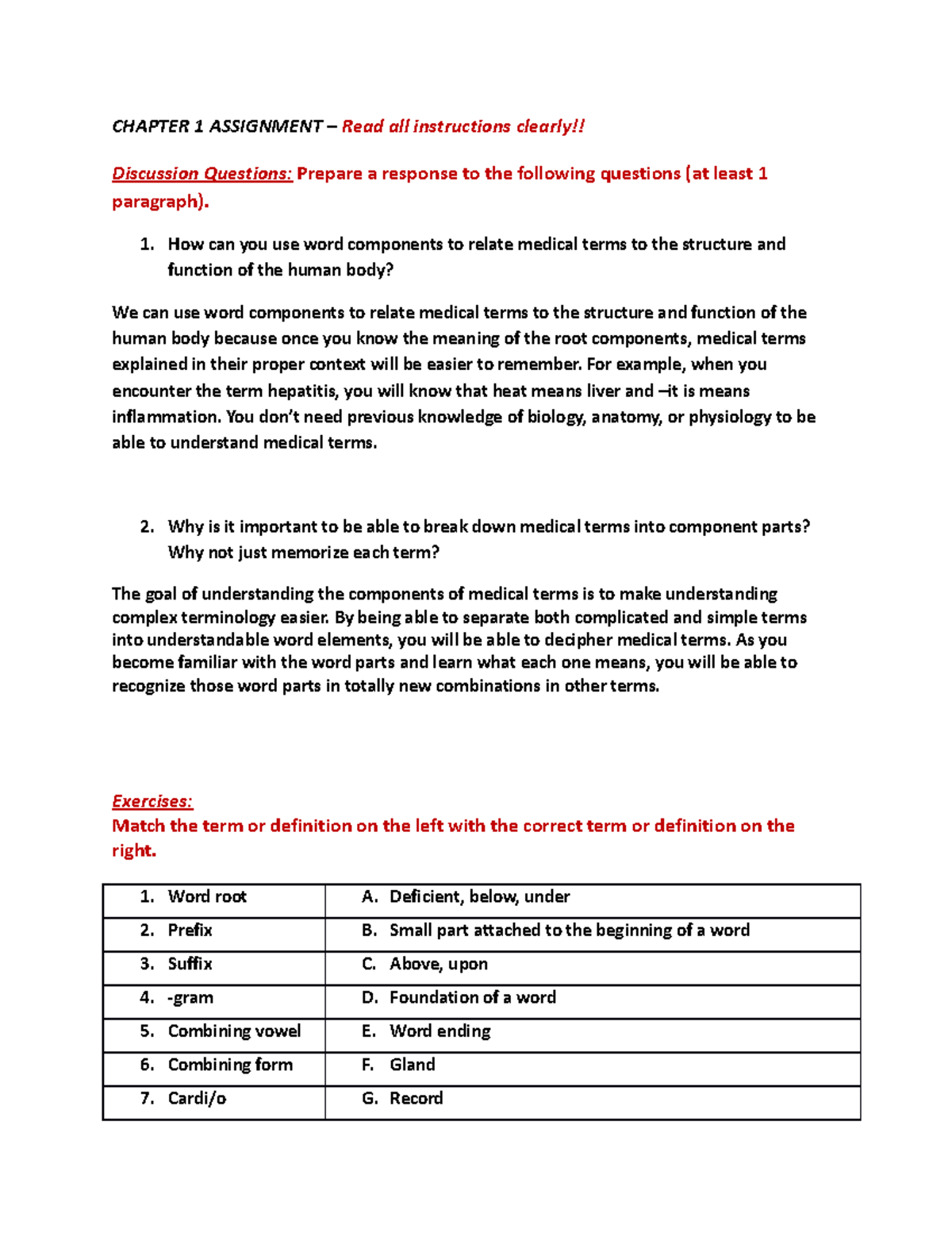 HINM115Chapter 1Assignment - CHAPTER 1 ASSIGNMENT – Read all instruc琀椀 ...