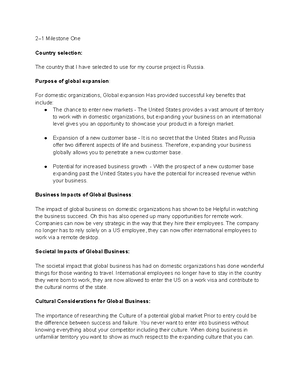INT 220 Global Dimensions in Business 6-1 Assignment - International ...