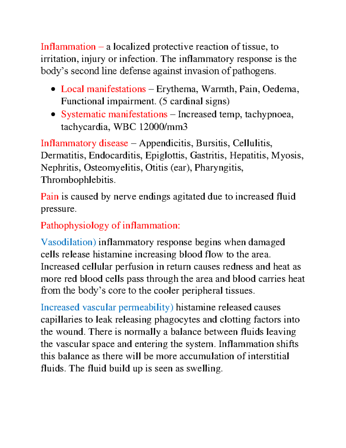What is inflammation - good - Inflammation – a localized protective ...
