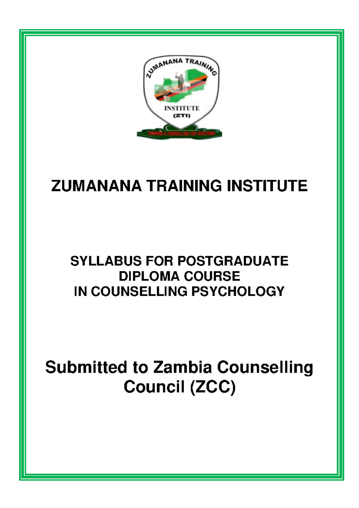 Postgraduate Diploma In Counselling Psychology Pgdcp ZUMANANA