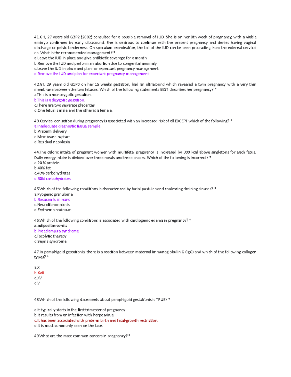 Final Examination - Obstetrics part 3 - 41, 27 years old G3P2 (2002 ...