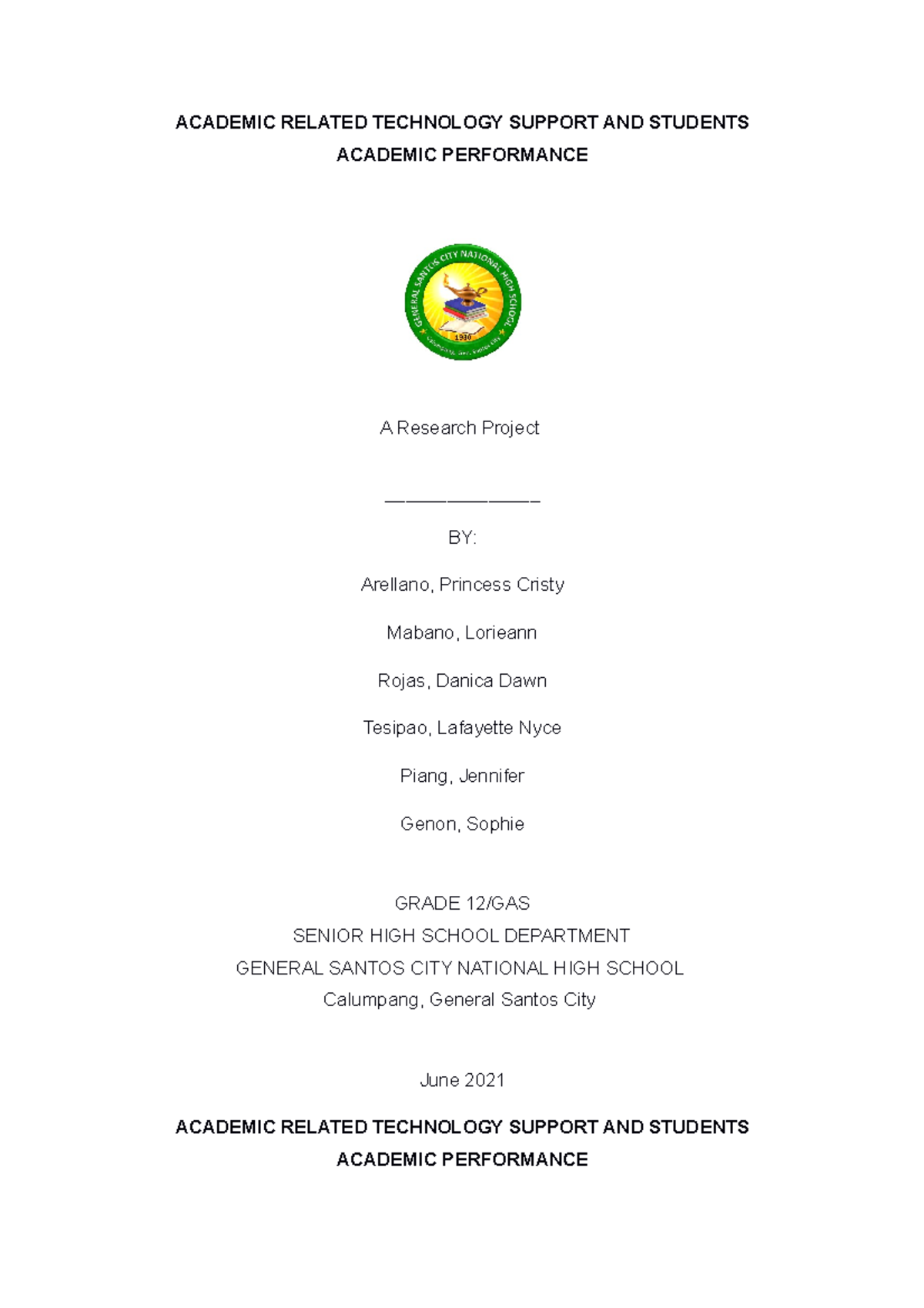 Final Paper Academic Related Technology Support Group 2 - ACADEMIC ...