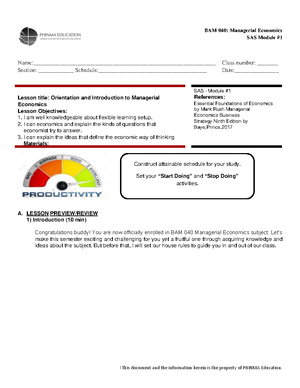 BAM 040 SAS#5 (Quiz 1) - This will serve as notes to students who needs ...