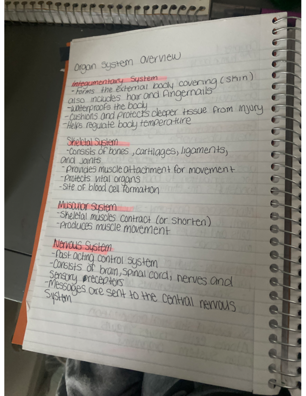 Bio5 - Organ system review - BIO 112 - Studocu