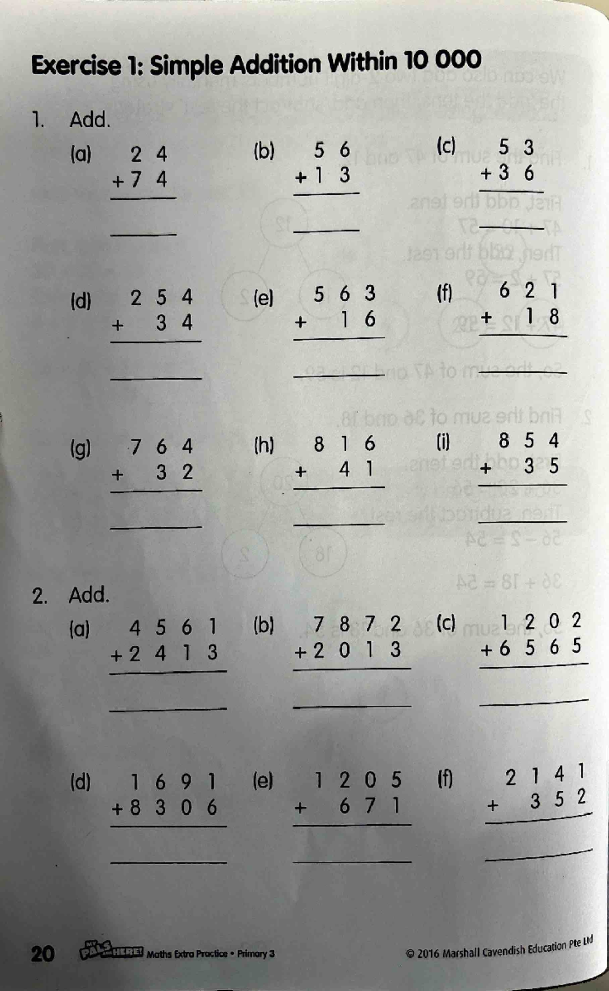 Simple Addition and addition with regrouping - Exercise1:Simple ...
