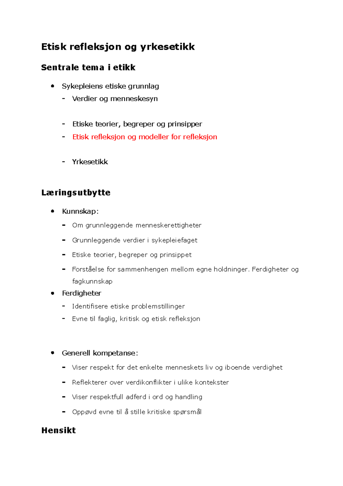 Etisk Refleksjon Og Yrkesetikk - Etisk refleksjon og yrkesetikk ...