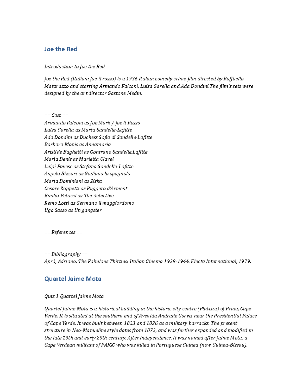 HIST123 Notes Joe the Red - Joe the Red Introduction to Joe the Red Joe ...