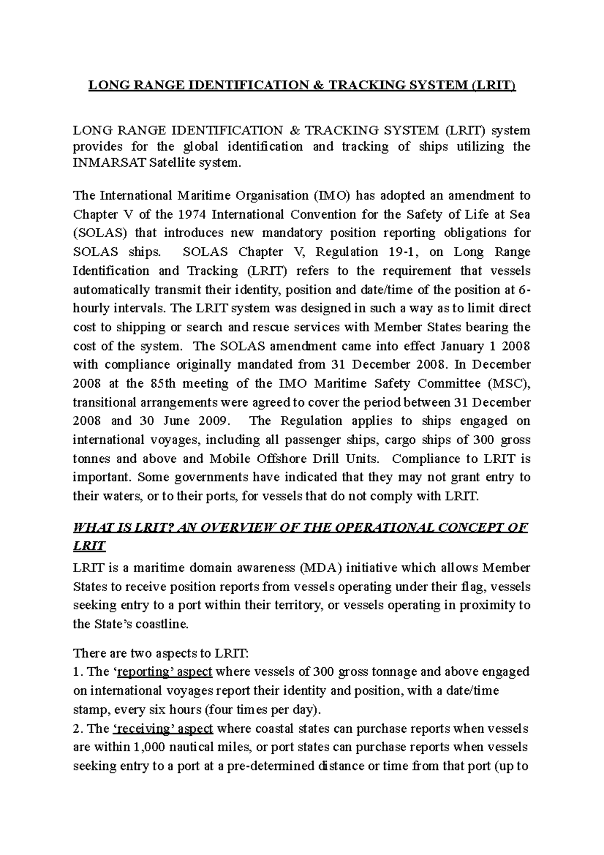 LONG Range Identification - LONG RANGE IDENTIFICATION & TRACKING SYSTEM ...