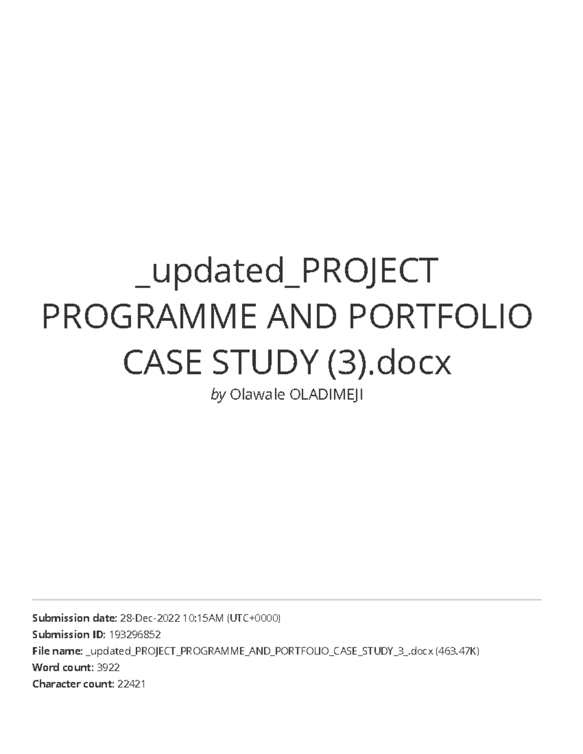 Updated Project Programme AND Portfolio CASE Study - _updated_PROJECT ...
