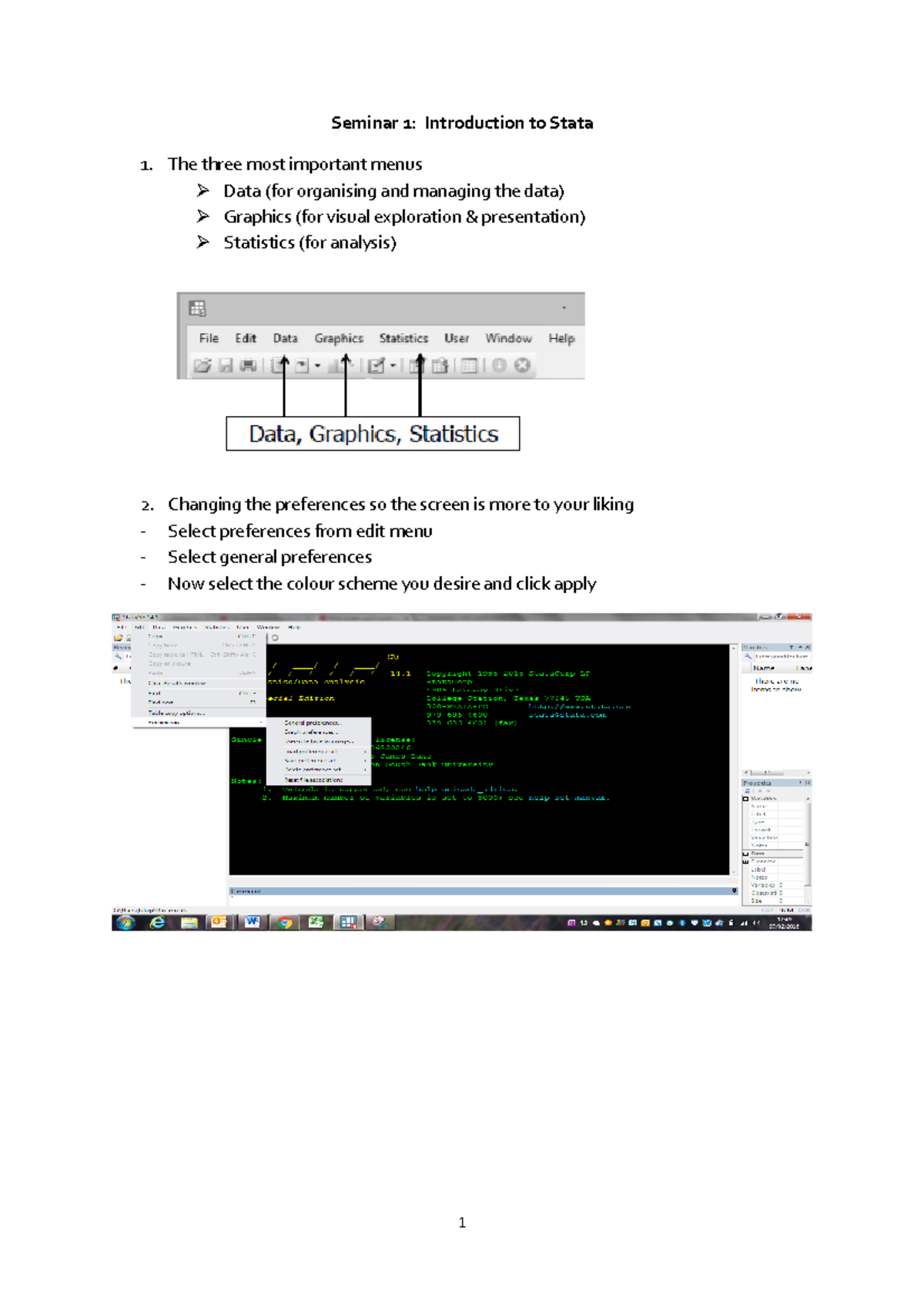 Seminar 1 Introduction To Stata 2023 24 Seminar 1 Introduction To Stata The Three Most