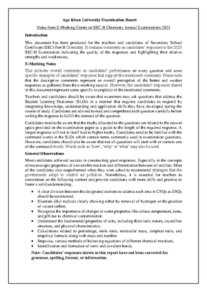 Chemistry Model Paper X (Paper I) - AKU-EB Model Paper 2023 for ...