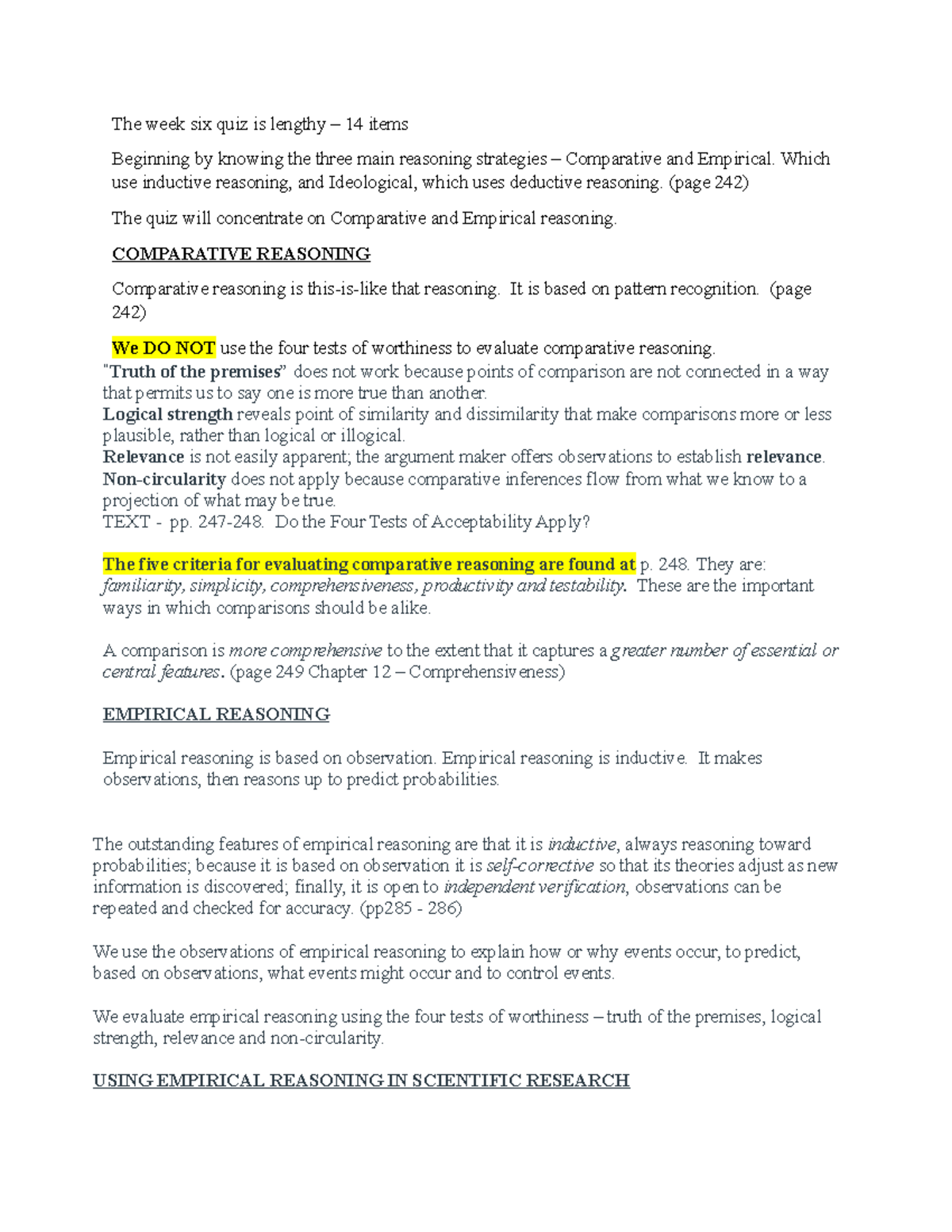 PHIL 347 WEEK 6 QUIZ - QUIZ 6 - The week six quiz is lengthy – 14 items ...