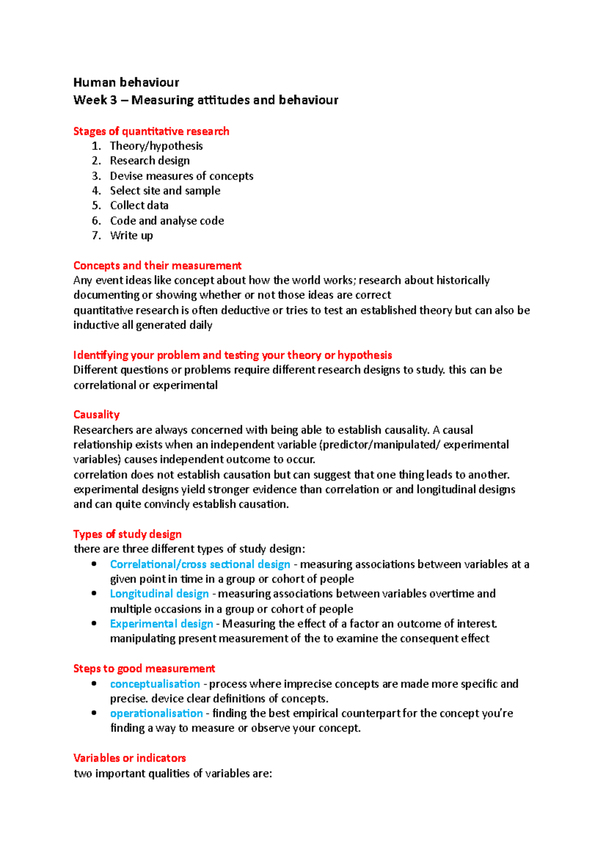 Human behaviour w3 - Lecture notes 3 - Human behaviour Week 3 ...