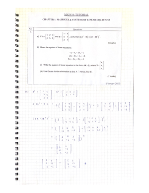 Tutorial Vector - Collection of exam papers MAT538: TUTORIAL CHAPTER 2: VECTORS No. Questions 1 ...