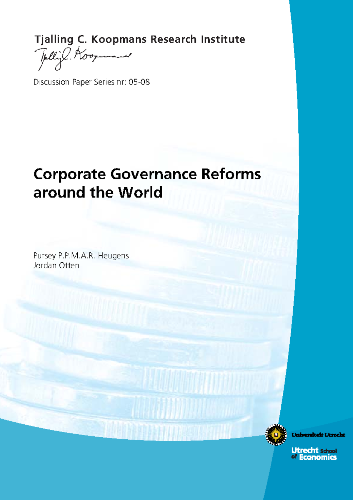 Corporate Governance Reforms around the World - Tjalling C. Koopmans ...