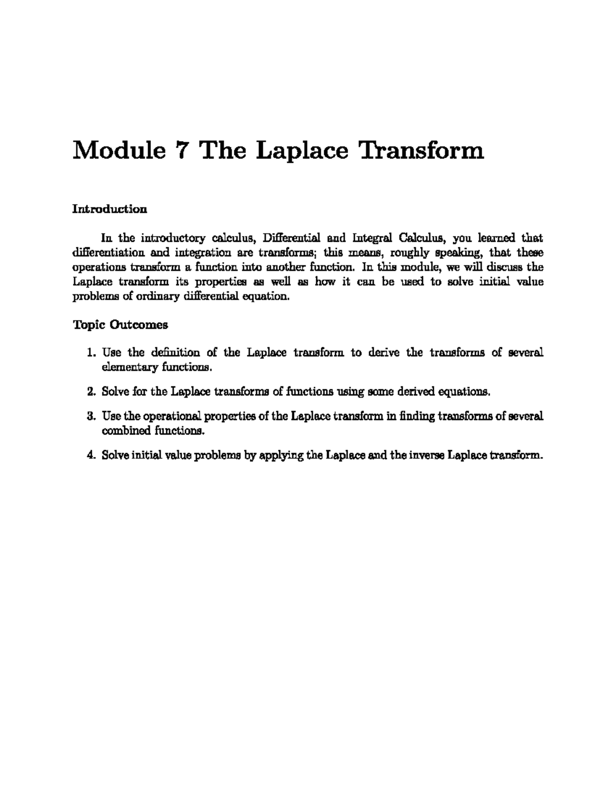 Laplace and inverse laplace - Differential Equations - Studocu