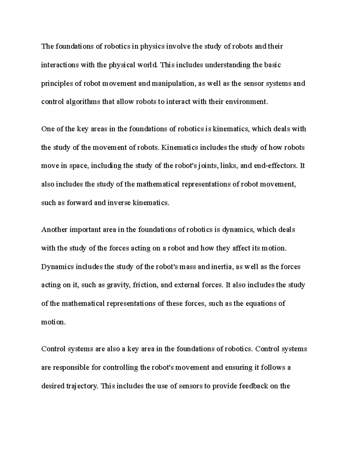 Robotics Physics Notes - The foundations of robotics in physics involve ...