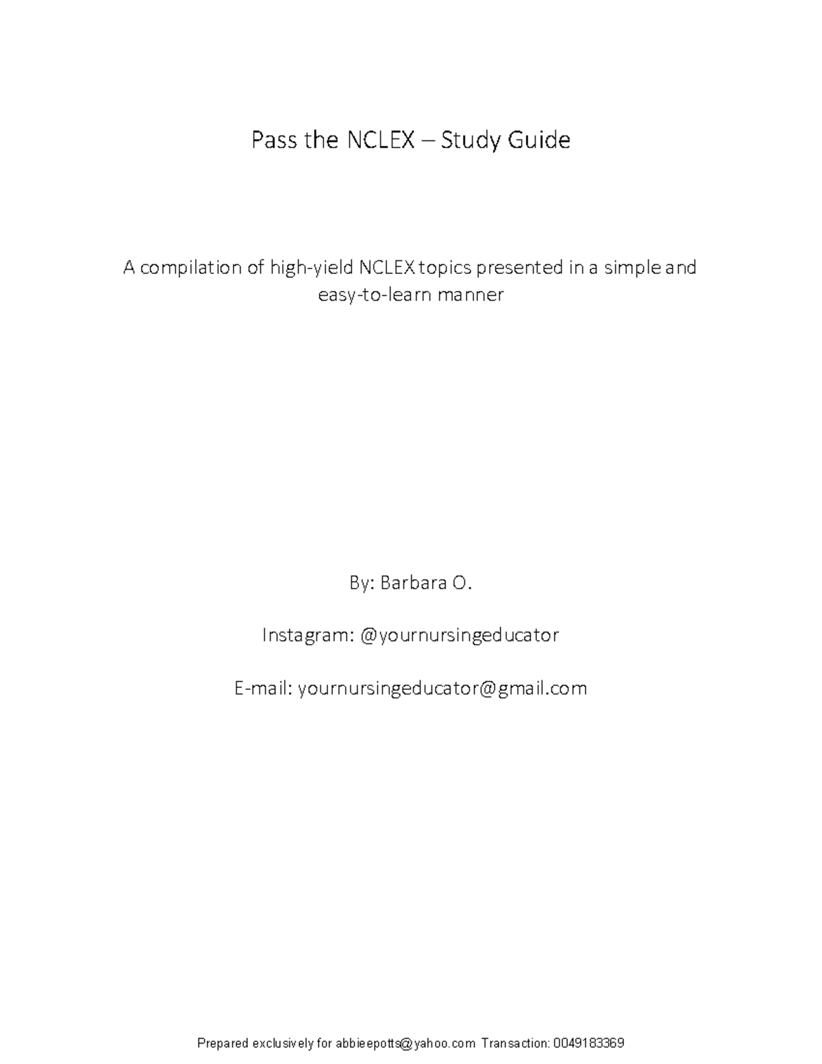 Nclex Study Guide-labs worksheet; mark k review notes - Pass the NCLEX ...