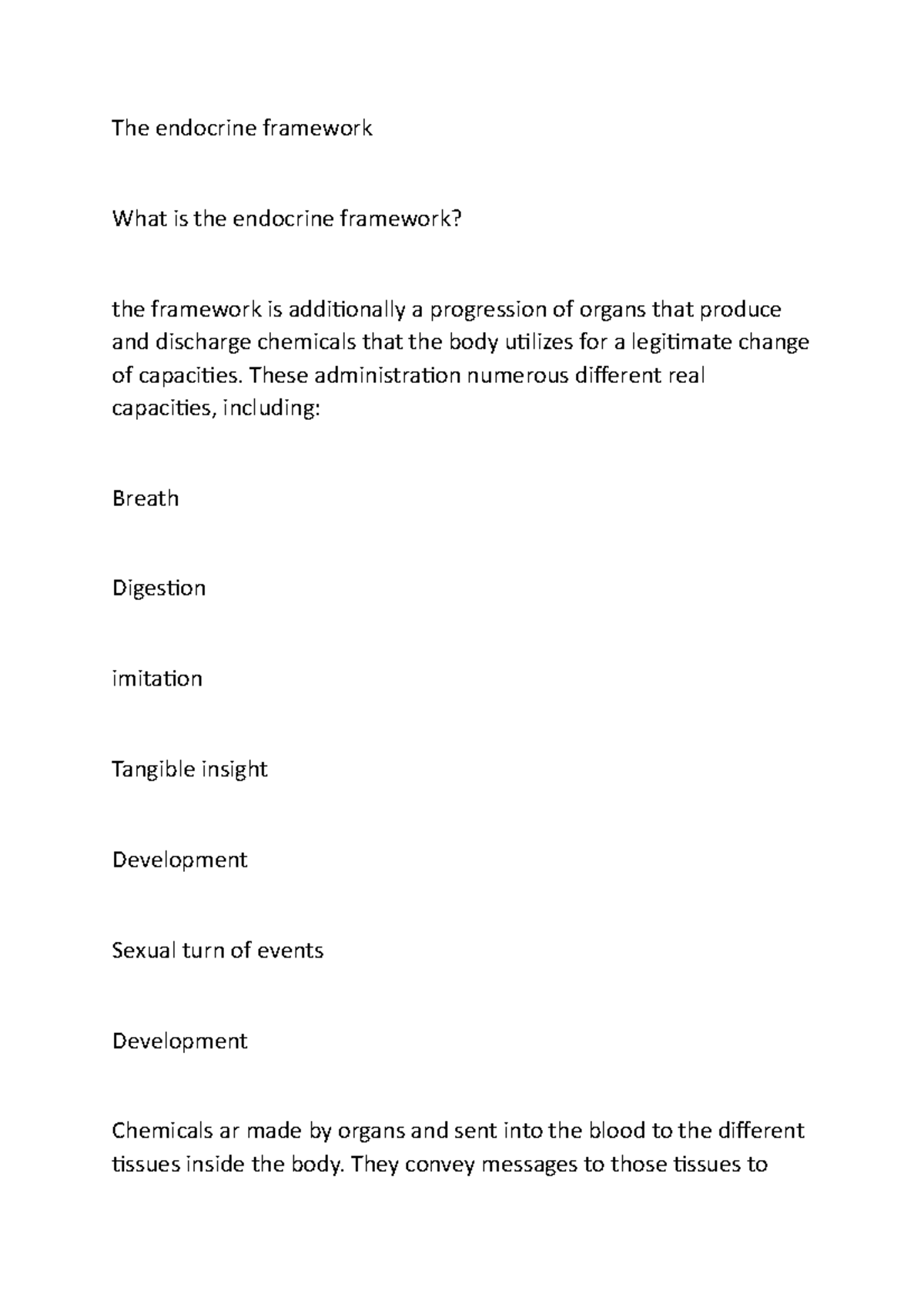 The endocrine system - NOTES on GSCE - The endocrine framework What is ...