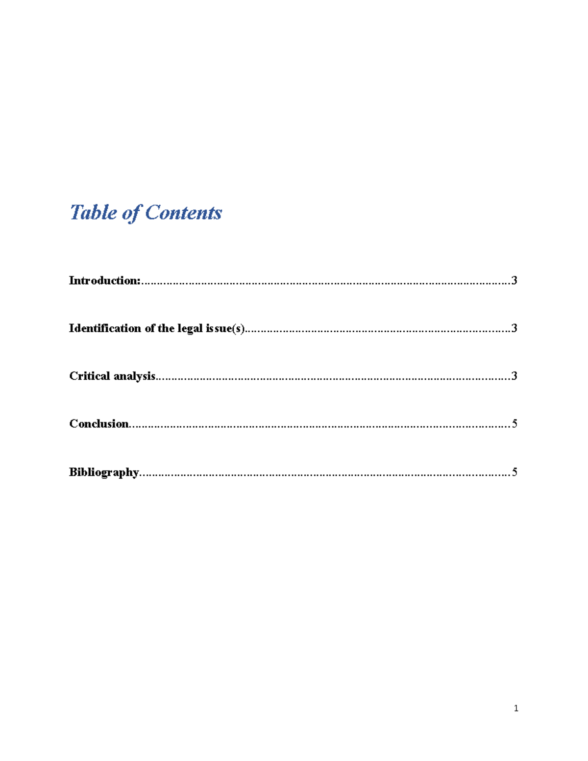 Assignment 1 Commercial Law Case Note - Table of Contents Introduction ...