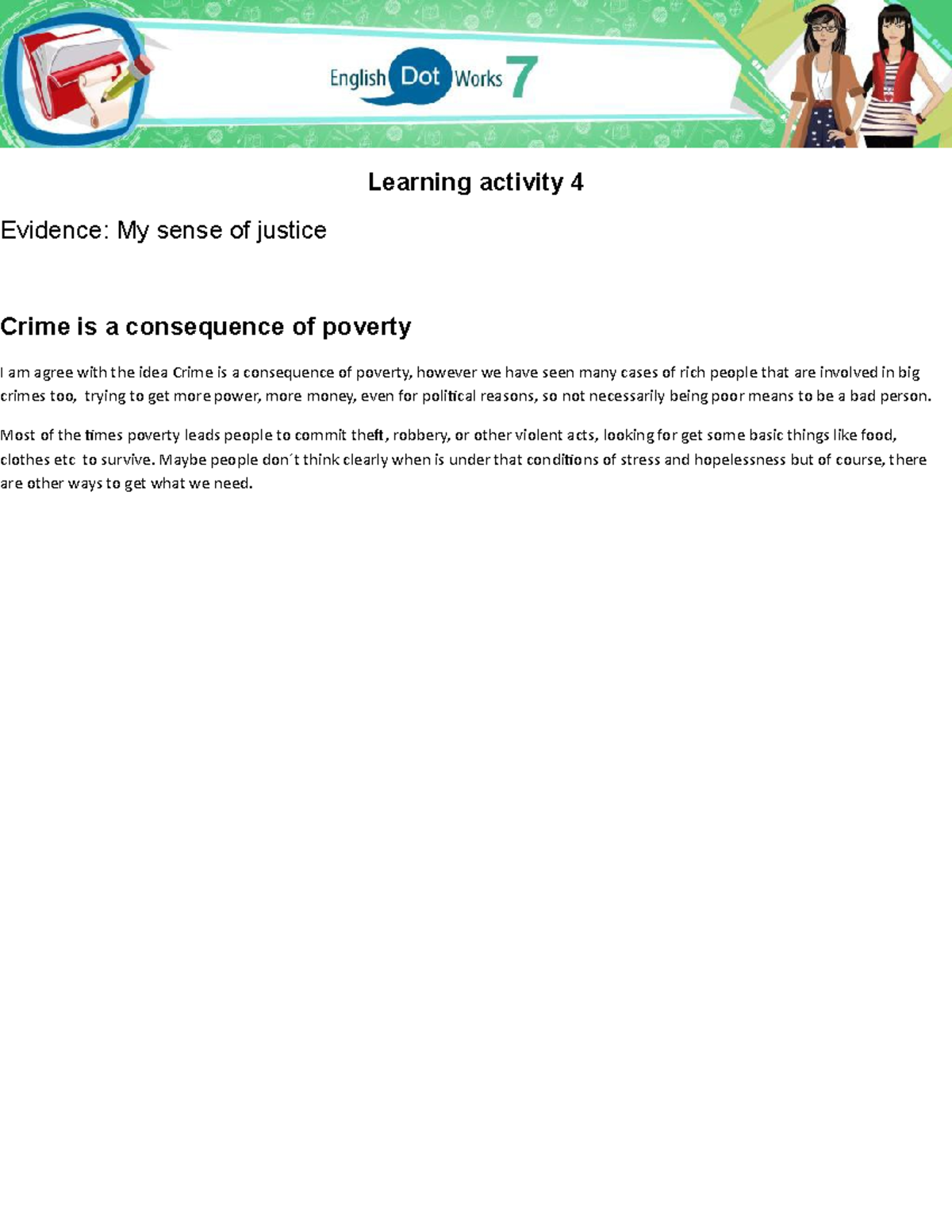 My sense of justice modals verbs - Learning activity 4 Evidence: My ...