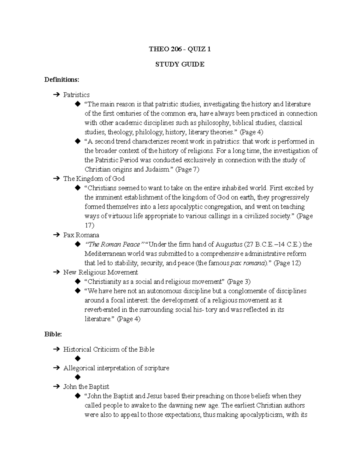 THEO 206 QUIZ 1 - Theo 206 Quiz 1 Review - THEO 206 - QUIZ 1 STUDY ... THEO 206 QUIZ 1 - Theo 206 Quiz 1 Review - THEO 206 - QUIZ 1 STUDY ...