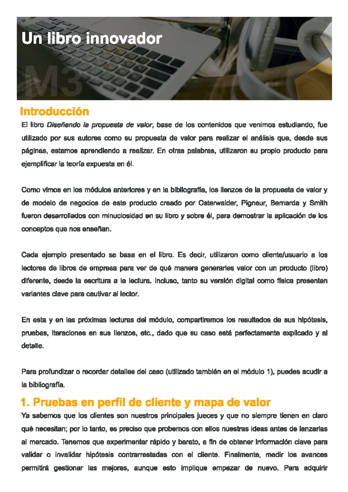 M3L1 - apunte - Un libro innovador Introducción El libro Diseñando la ...
