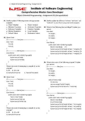 Assignment 1 Software Engineering Answers - Assignment 1 – Software ...
