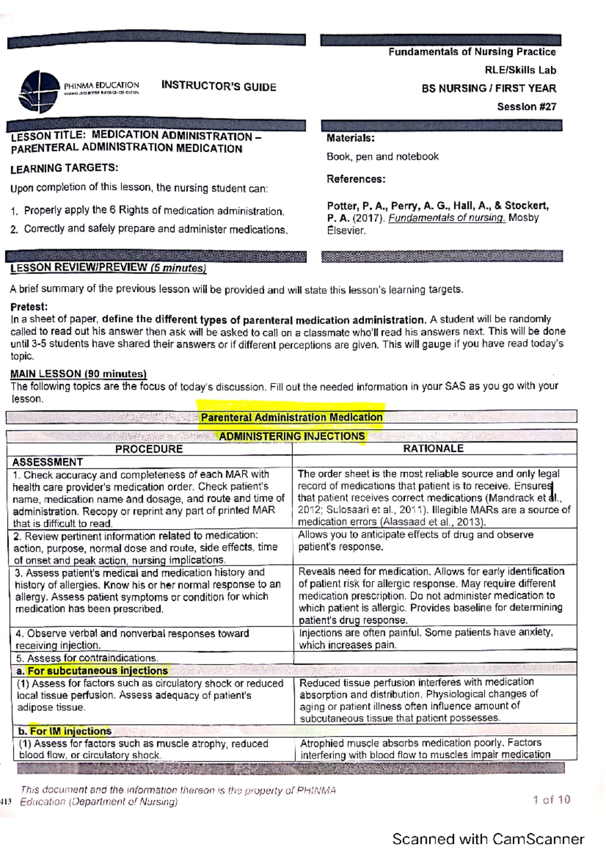 Funda RLE Session 27 - nursing - Studocu
