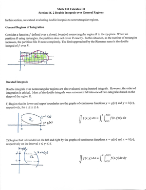 Calc III- module 16(16.3) - MATH 231 - Studocu