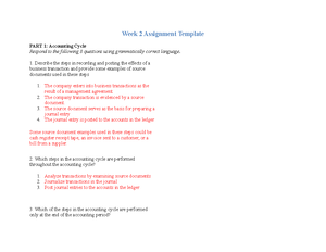 BUS3061-Week 2 - n/a - Week 2 Assignment Template PART 1: Accounting Cycle Respond to the ...
