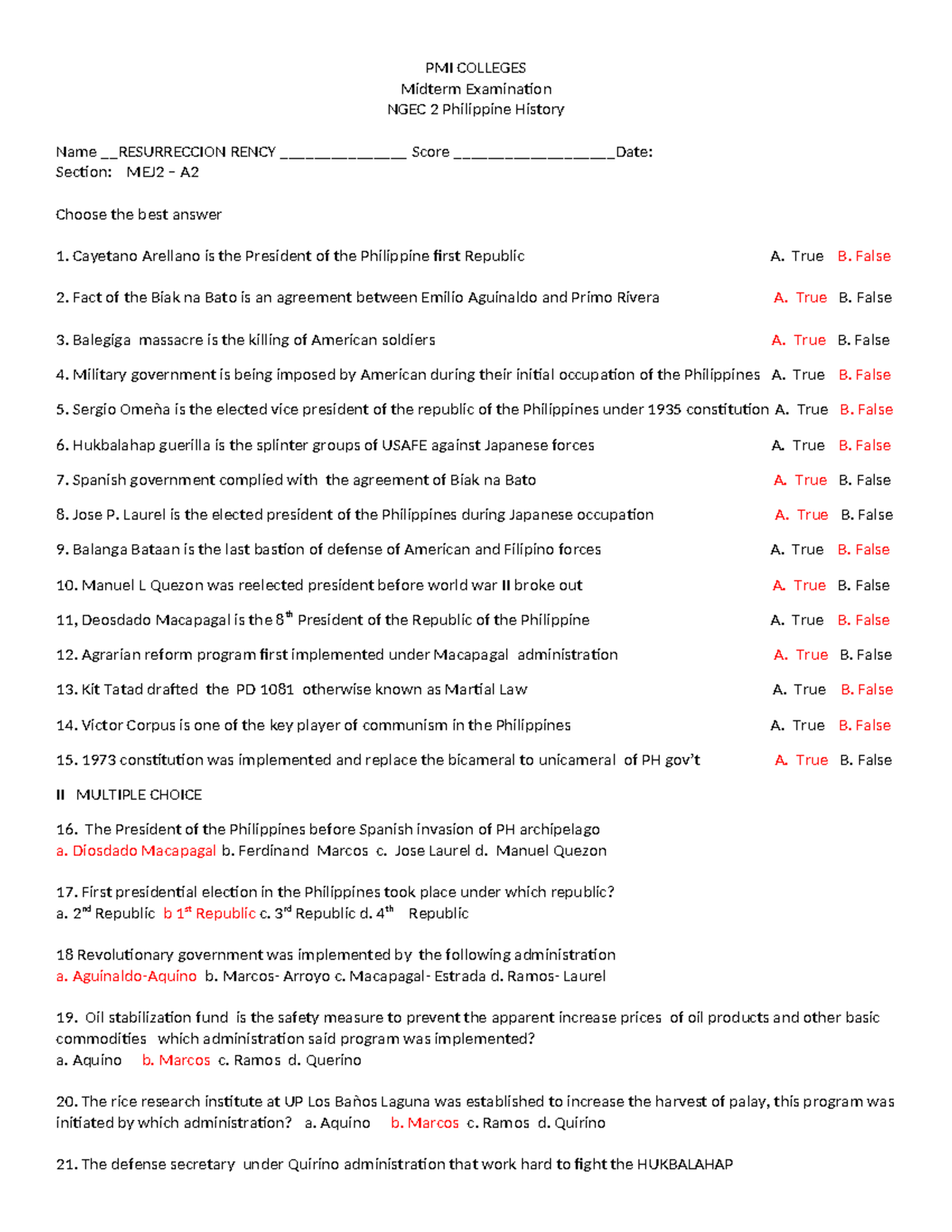 NGEC-2-MID-TERM-EXAM Resurreccion - PMI COLLEGES Midterm Examination ...