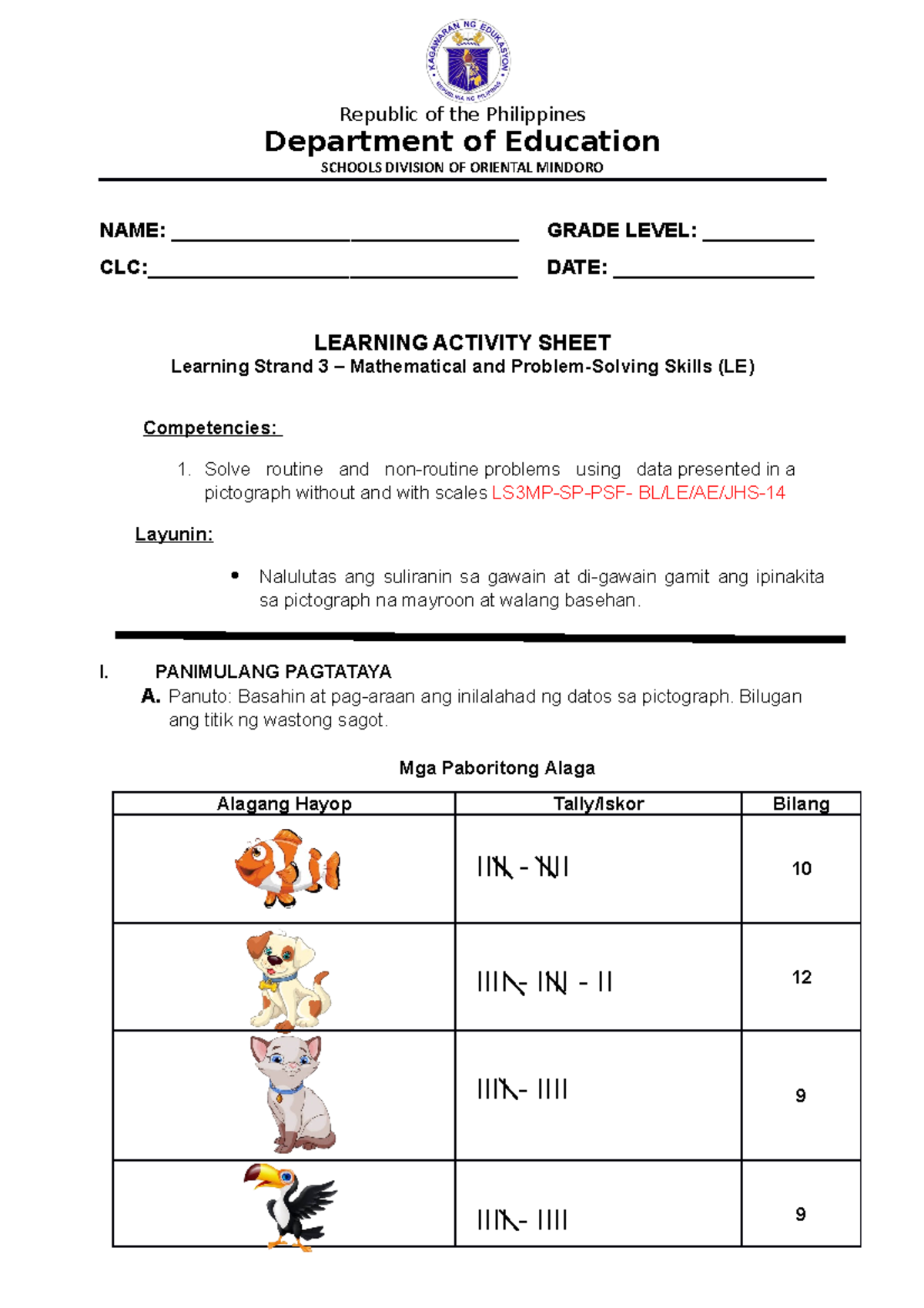 LS3-LAS-LE-Solves-Routine-and-Non-routine-Problems Tagalog - Republic ...